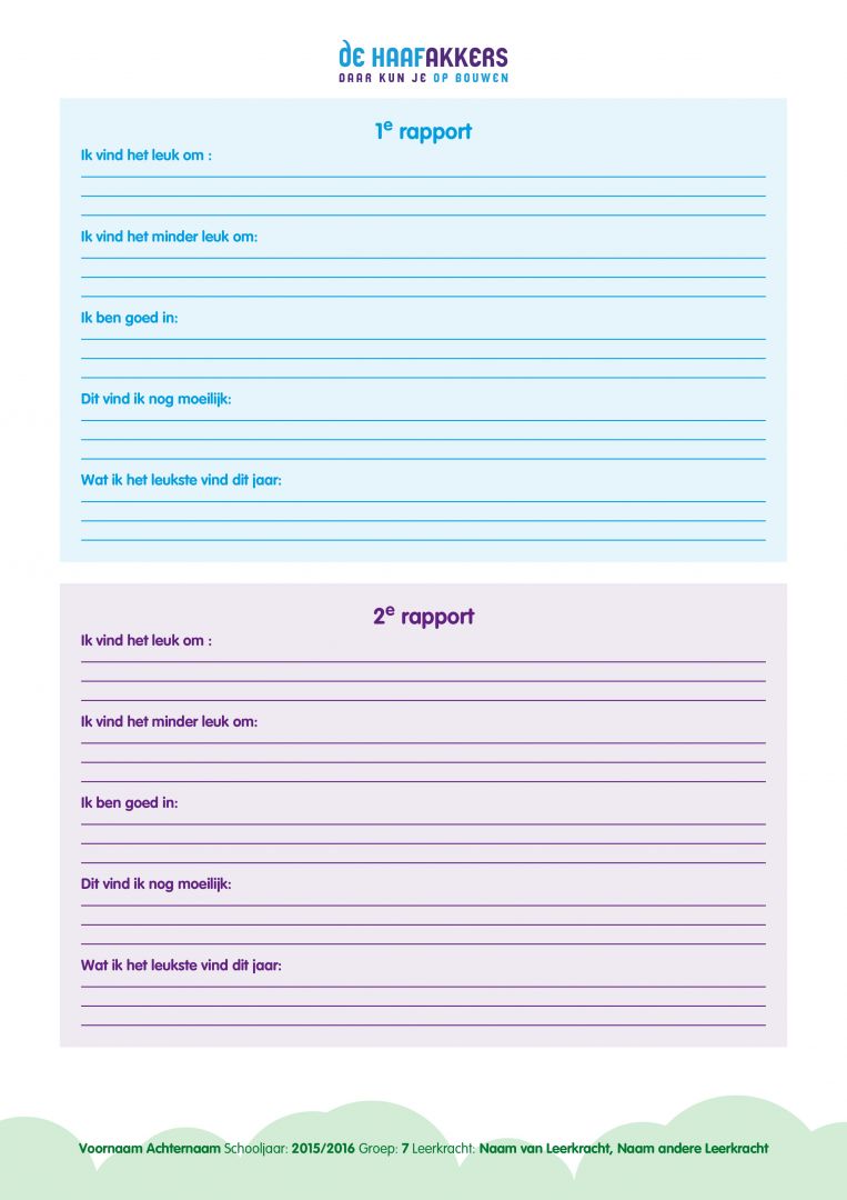 Voorbeelden van een digitaal schoolrapport