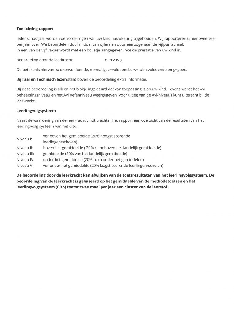 Voorbeelden van een digitaal schoolrapport